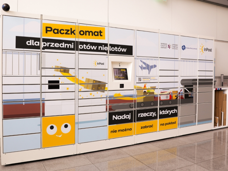 Maszyny InPostu na trzech kolejnych lotniskach w Polsce